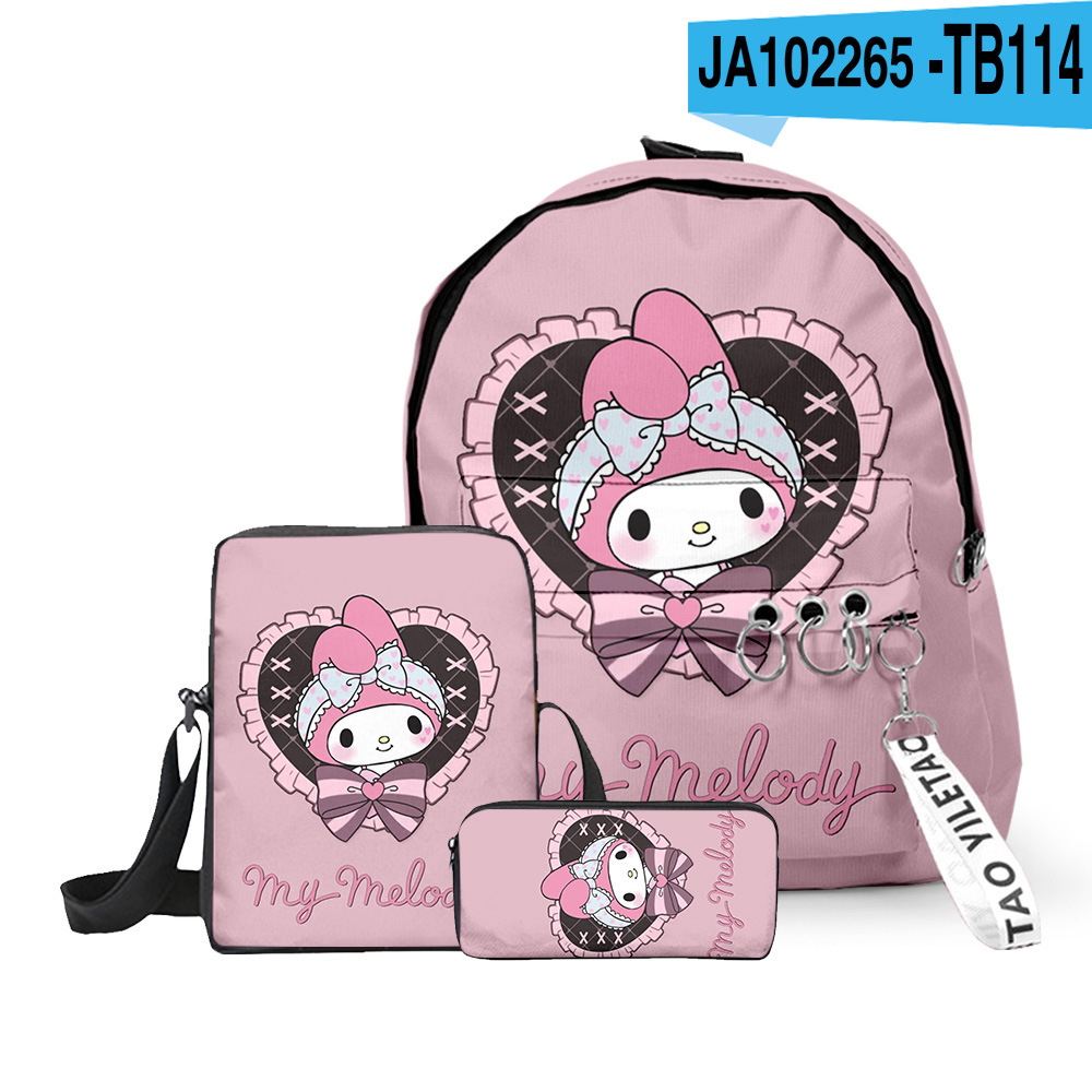 H35cm(14"in) 3D New printed Melody Backpack three-piece set (backpack ...