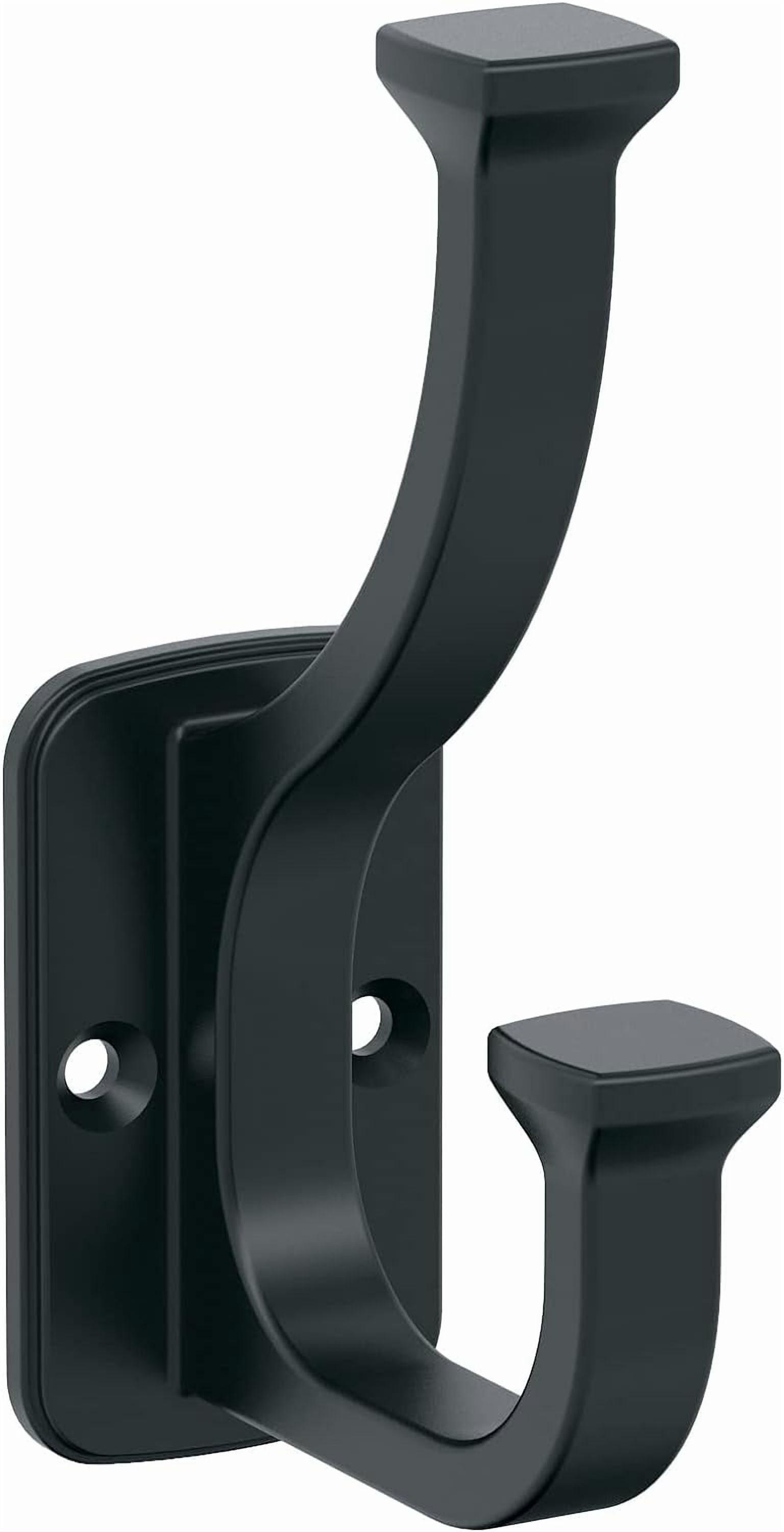 H37007MB | Alder Double Prong Decorative Wall Hook | Matte Black Hook ...