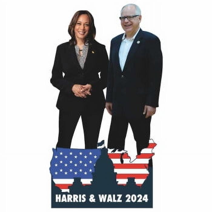 H38213 Kamala Harris And VP Tim Walz DC Backdrop Cardboard Cutout Sign ...