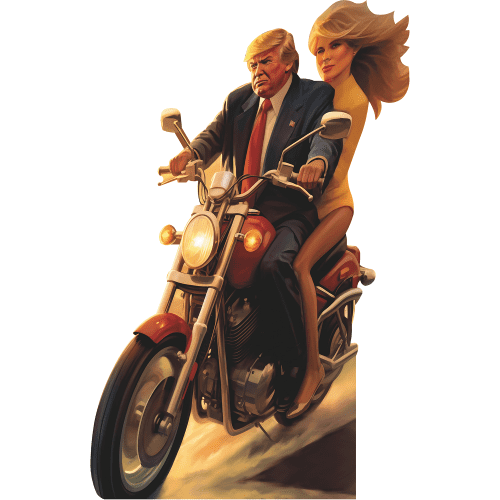 H38241 Donald Melania Trump Biker Motorcycle Cardboard Cutout Standee ...