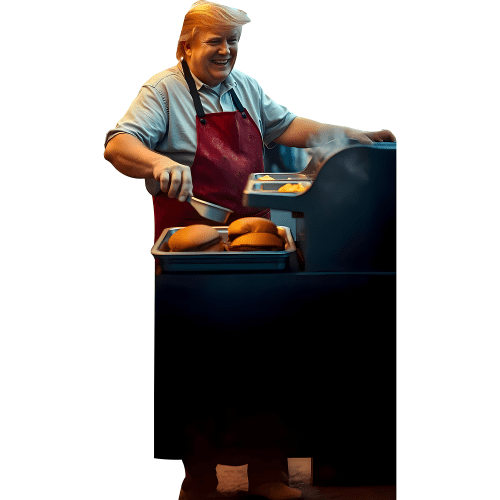 H38244 Donald Trump Fast Food Fryer Burgers Cardboard Cutout Standee ...