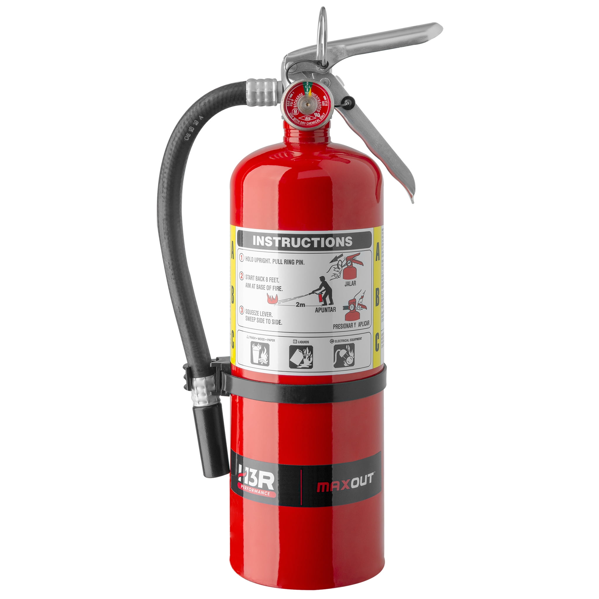 H3R Performance MaxOut Dry Chemical Car Fire Extinguisher - 5.0 lb. Red ...