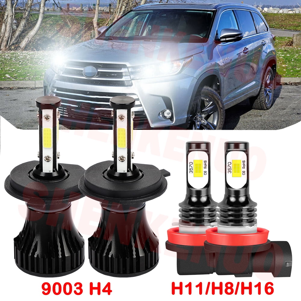 H4 9003 High&Low Beam for Toyota Highlander 2008 2009 2010 LED ...