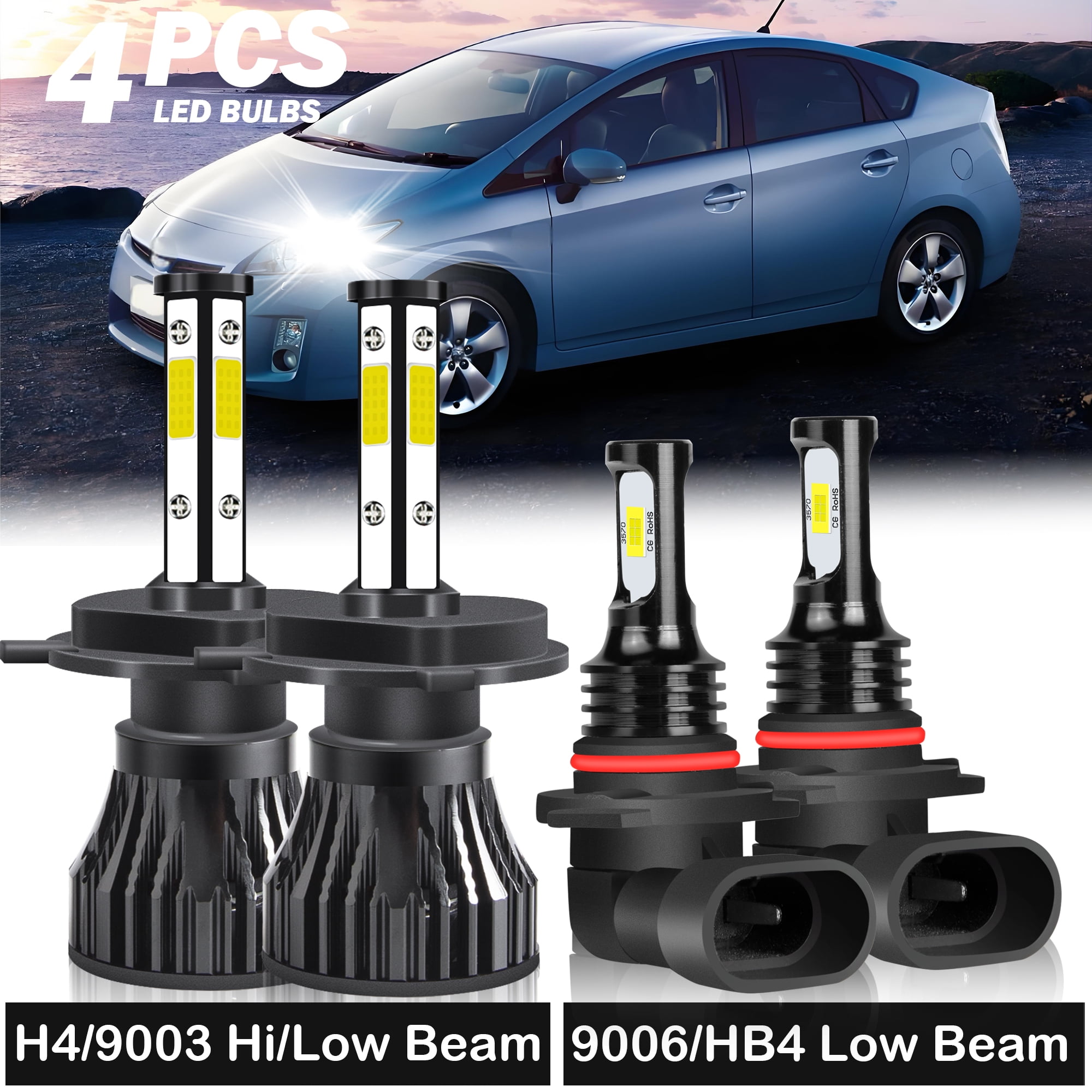 H4 9003 High&Low Beam for Toyota Prius 2004 2005 2006 2007 2008 2009 ...