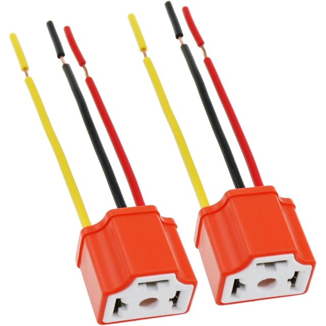 H4 9003 female ceramic connector plug adapter with wiring harness ...