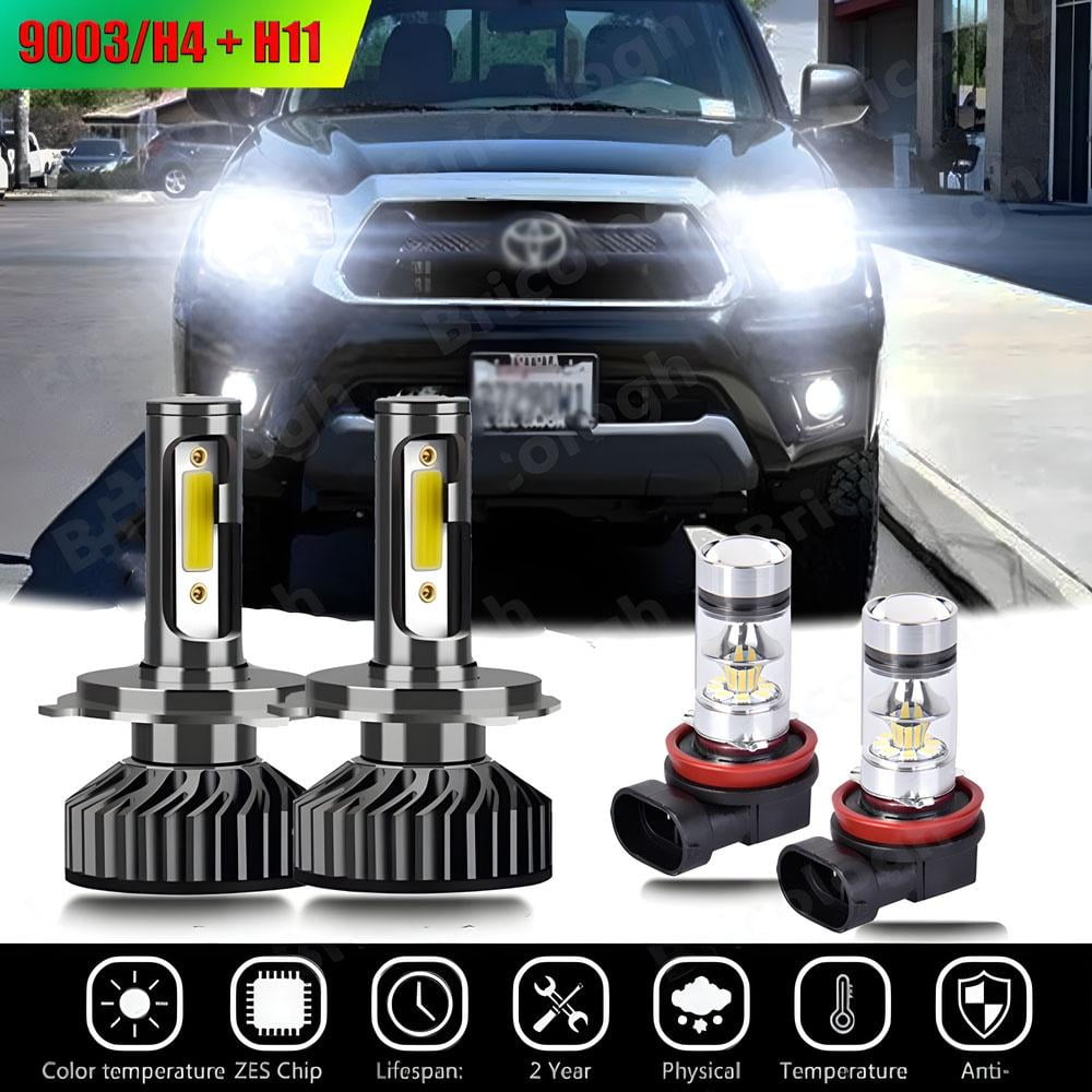 H4 LED Headlights Hi/Low Beam Fog Light Bulbs Combo for Toyota Tacoma ...