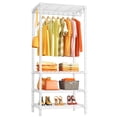 H4 Mini White Metal Clothes Rack 4 Tiers Freestanding Small Space ...
