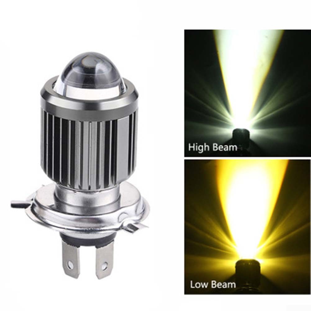 H4 Moto Led Motorcycle Headlight Bulbs Dual Color Hi/Lo Beam Fog Lamp ...