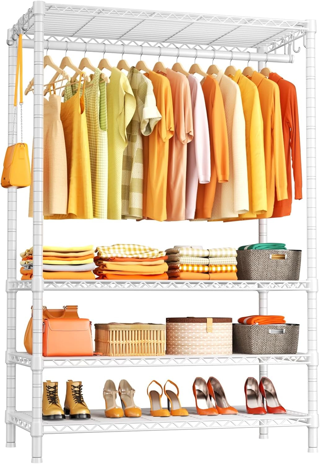 H4 Plus Garment Rack, 4-Tier Portable Clothes and Clothing Rack for ...