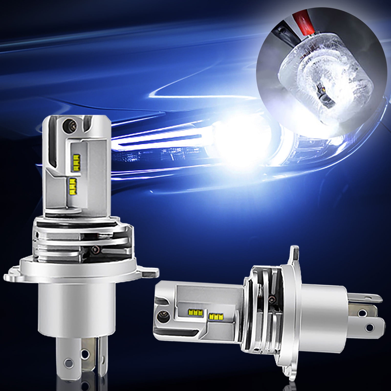 H4 Small Lens LED Lights, Fisheye Headlights, Lens, Far And Near ...