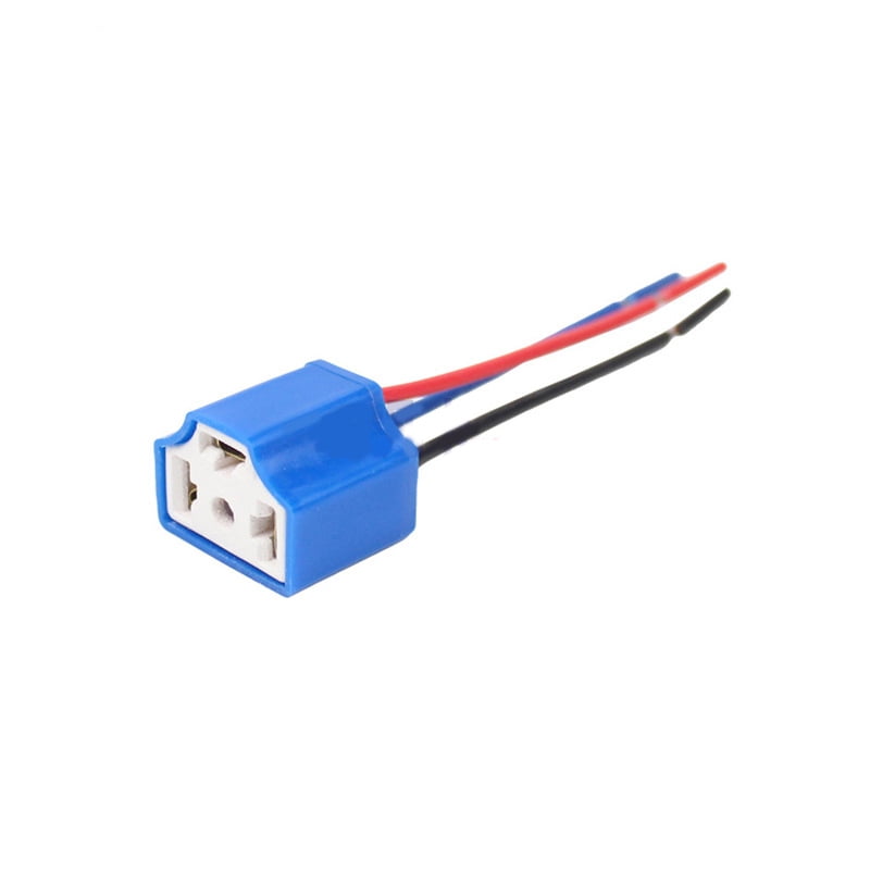 H4 Three Holes Ceramic Wire Wiring Car Head Light Bulb Lamp Harness ...
