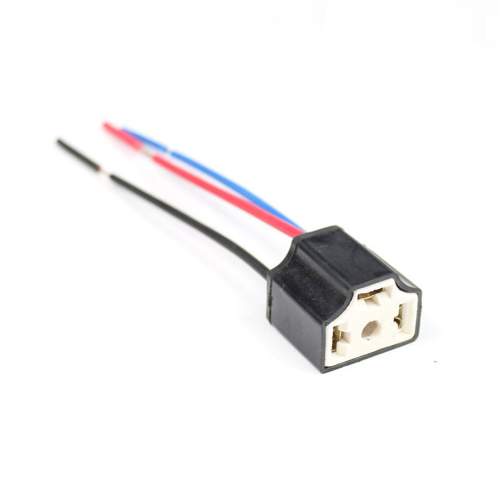 H4 Three Holes Ceramic Wire Wiring Car Head Light Bulb Lamp Harness ...