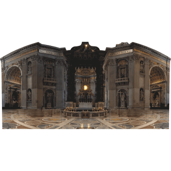 H48828 Historic Holy Vatican Altar St Peters Basilica 1626 Cardboard ...