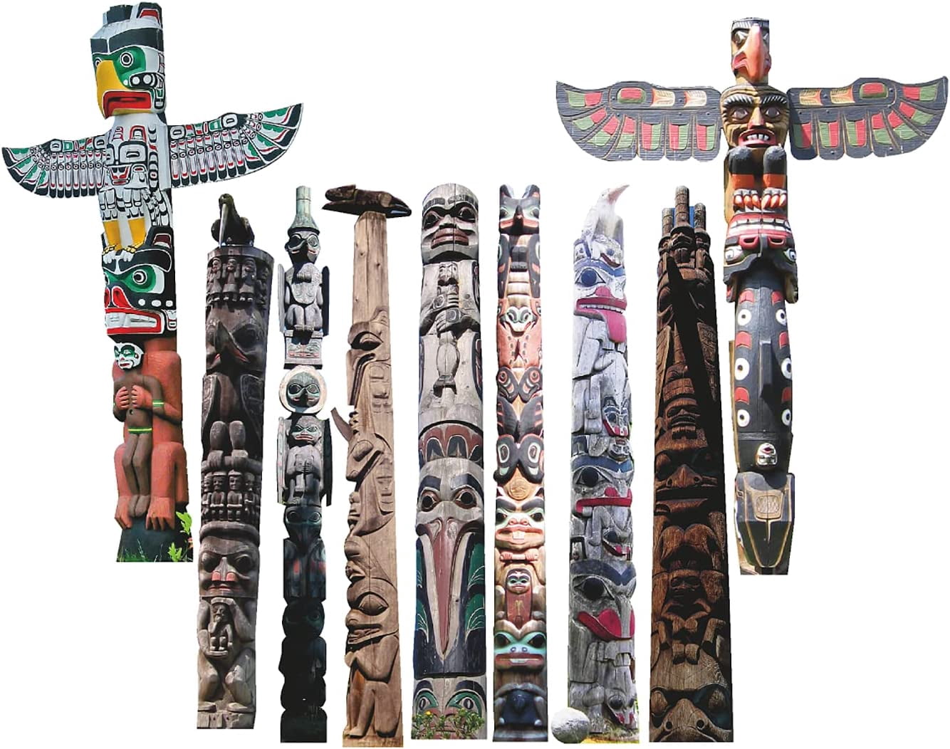 H49916 Tribal Indigenous Totem Pole 9 Pack Cardboard Cutouts Standees ...