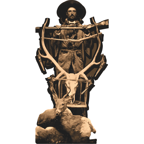 H49961 Buffalo Bill Guns and Game Deer Skull 1871 Cardboard Cutout ...