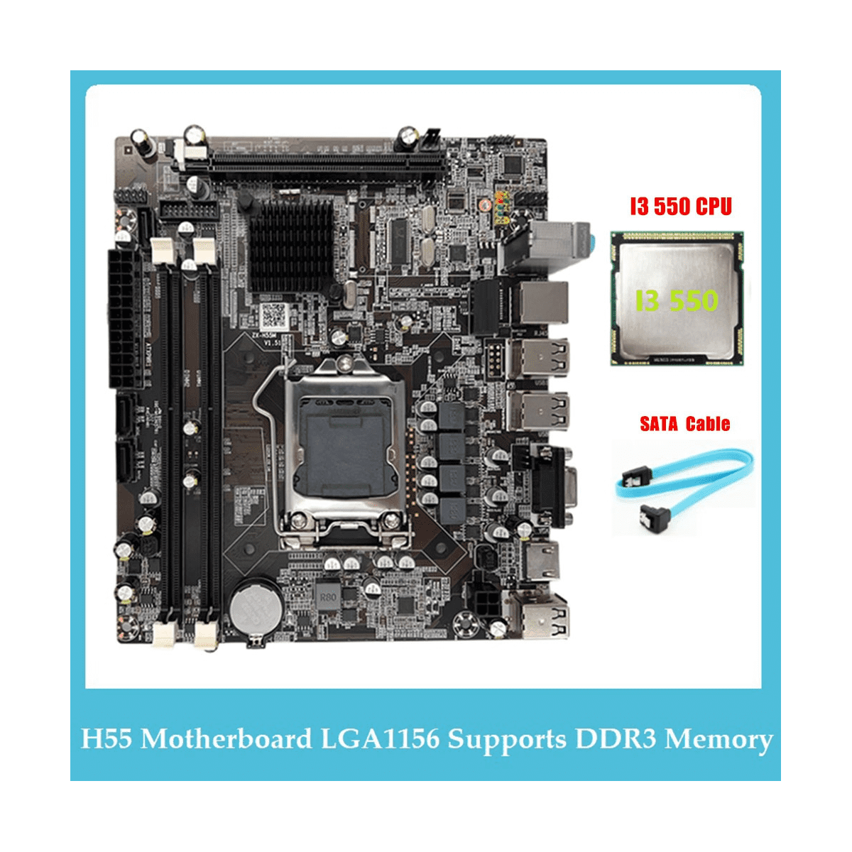 H55 Motherboard LGA1156 Supports I3 530 I5 760 Series CPU DDR3 Memory Computer Motherboard+I3 ...