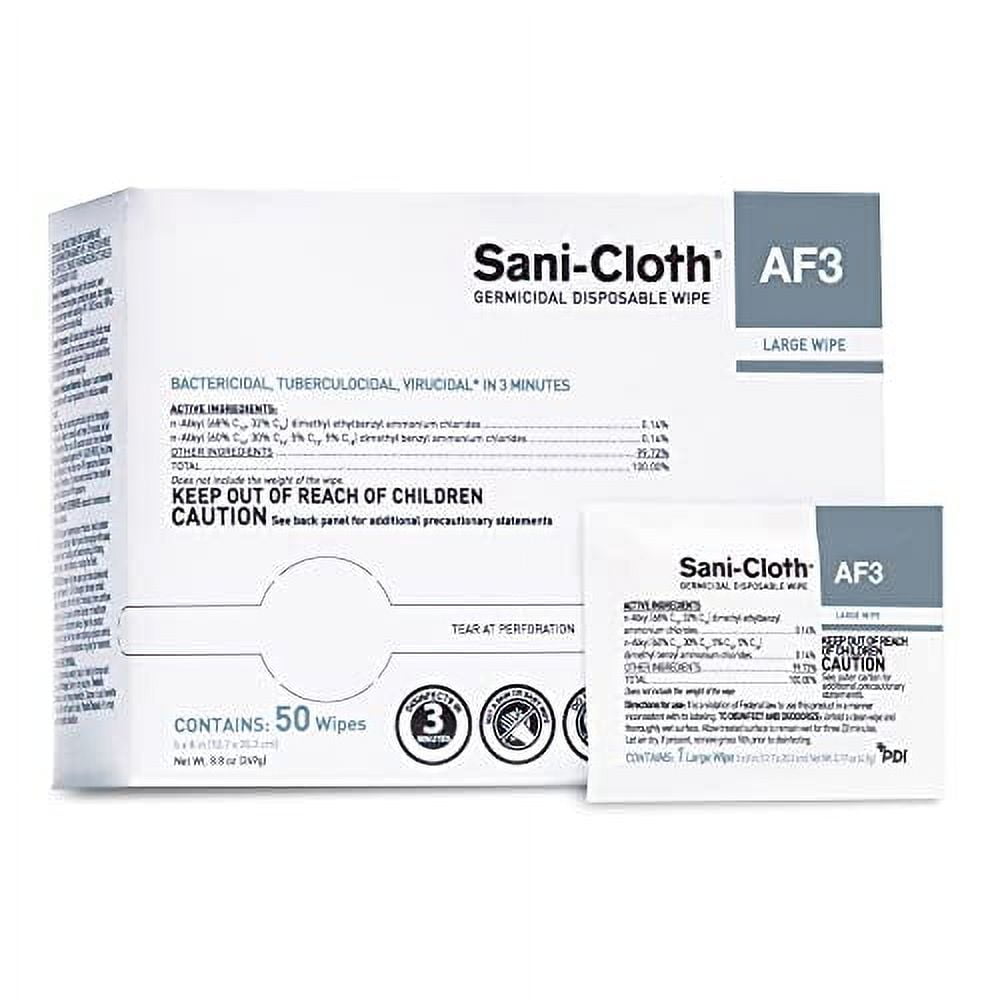 H59200 Sani-Cloth AF3 Wipes, Large Individual Packets, 5" x 8 ...
