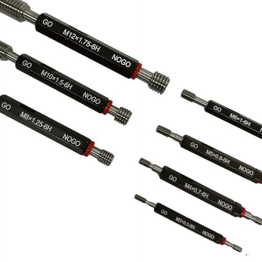H6 Metric Thread Plug Gage Set of 7 PC Double End Go-No Go ANSI Taper ...