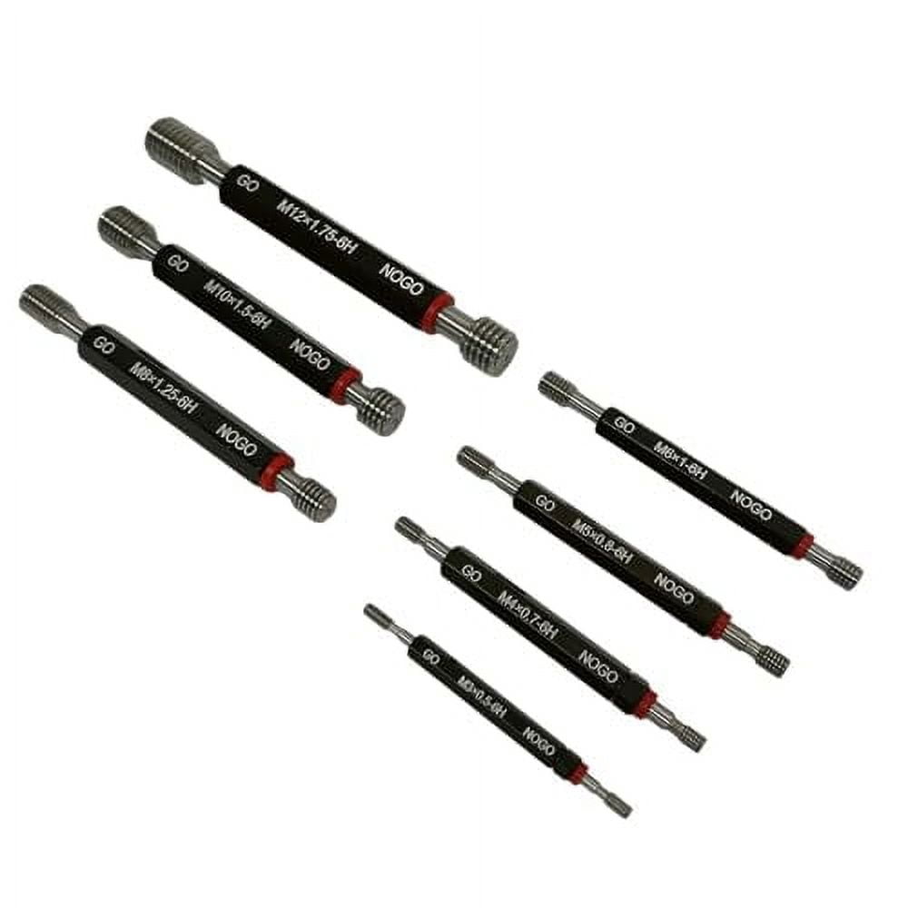 H6 Metric Thread Plug Gage Set of 7 PC Double End Go-No Go ANSI Taper ...