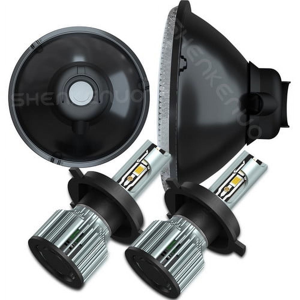 H6024 Head Light Glass Housing Lamp Classic Chrome 7" Round LED ...