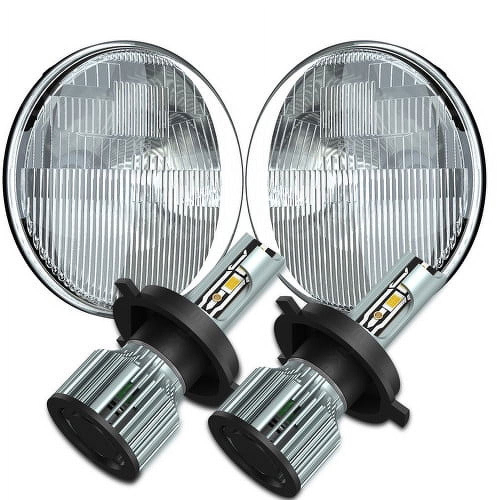 H6024 Head Light Glass Housing Lamp Classic Chrome 7" Round LED ...