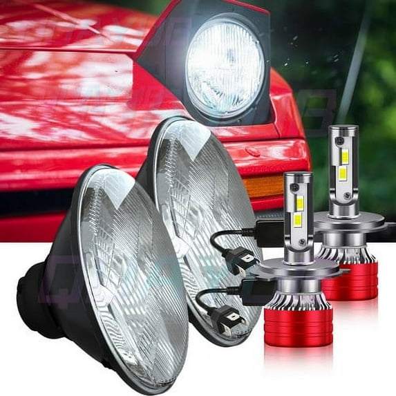 H6024 Head Light Glass Housing Lamp Conversion Diamond Chrome 7" Round ...
