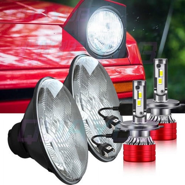 H6024 Head Light Glass Housing Lamp Conversion Diamond Chrome 7" Round ...