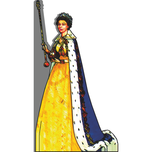 H65043 Queen Elizabeth II 36 Inch Illustration Cardboard Cutout Standup ...