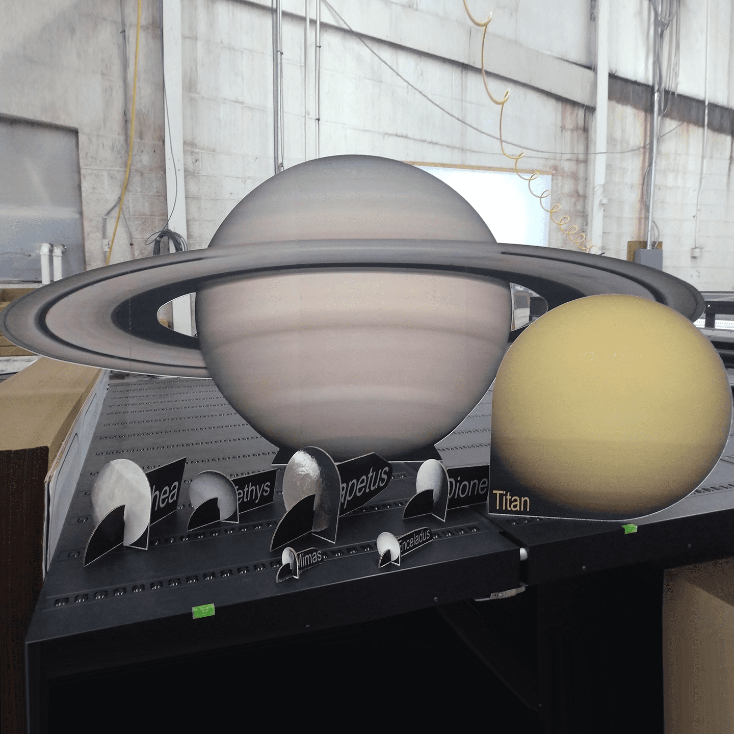 H69365 NASA Solar System Saturn and 7 Moons 90inches Wide Cardboard ...