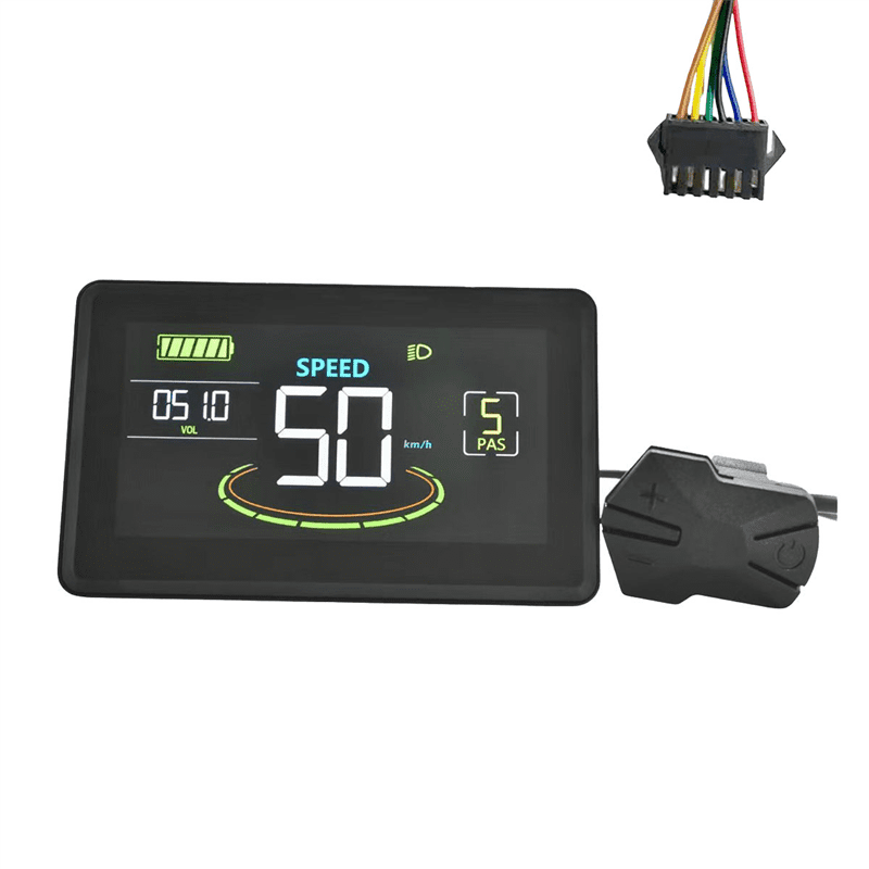 H6C Electric Bike LCD Display Meter 24V-60V E Scooter LCD Panel Color ...