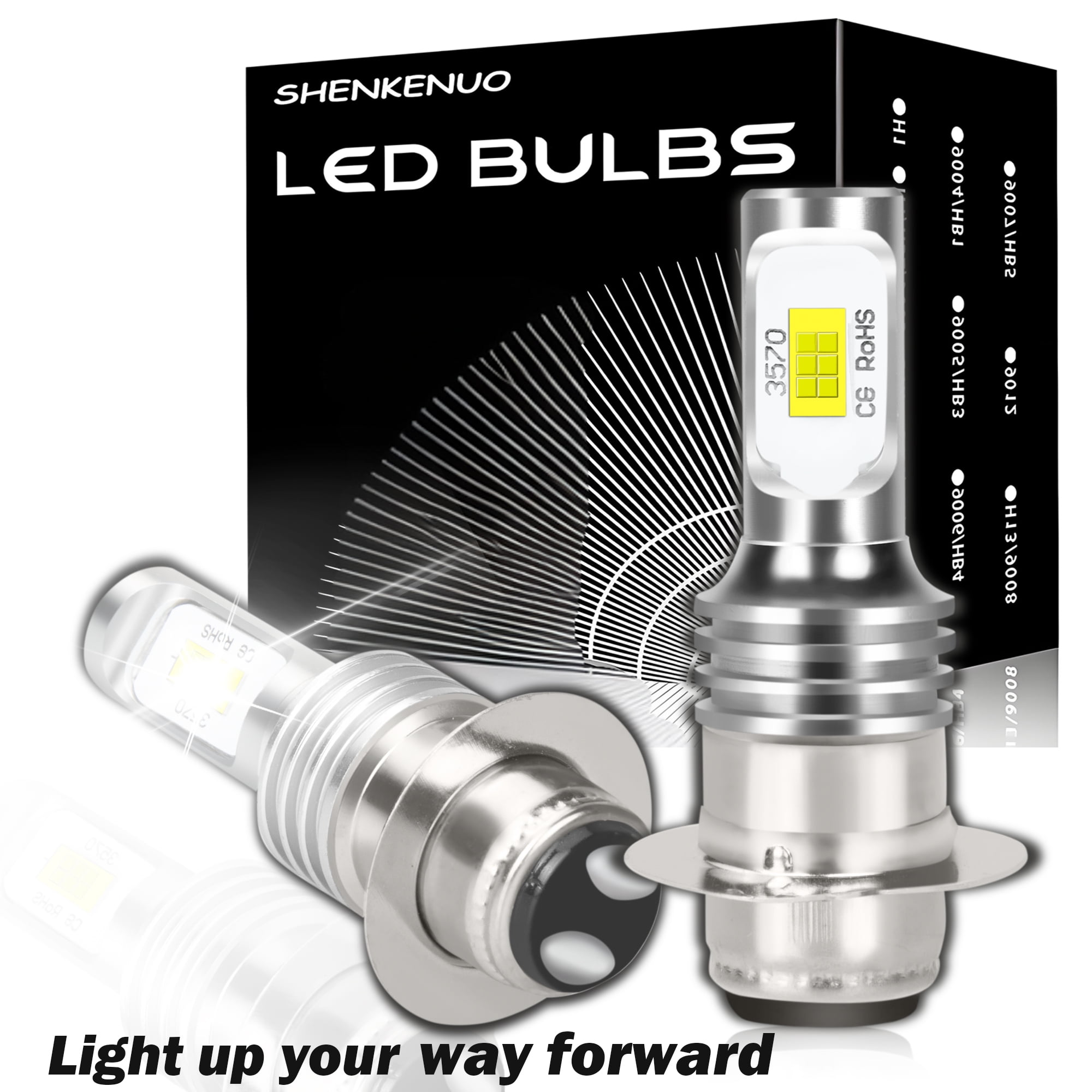 H6M Super White 55w LED Headlight Bulbs For Yamaha Rhino 450 660 700 ...