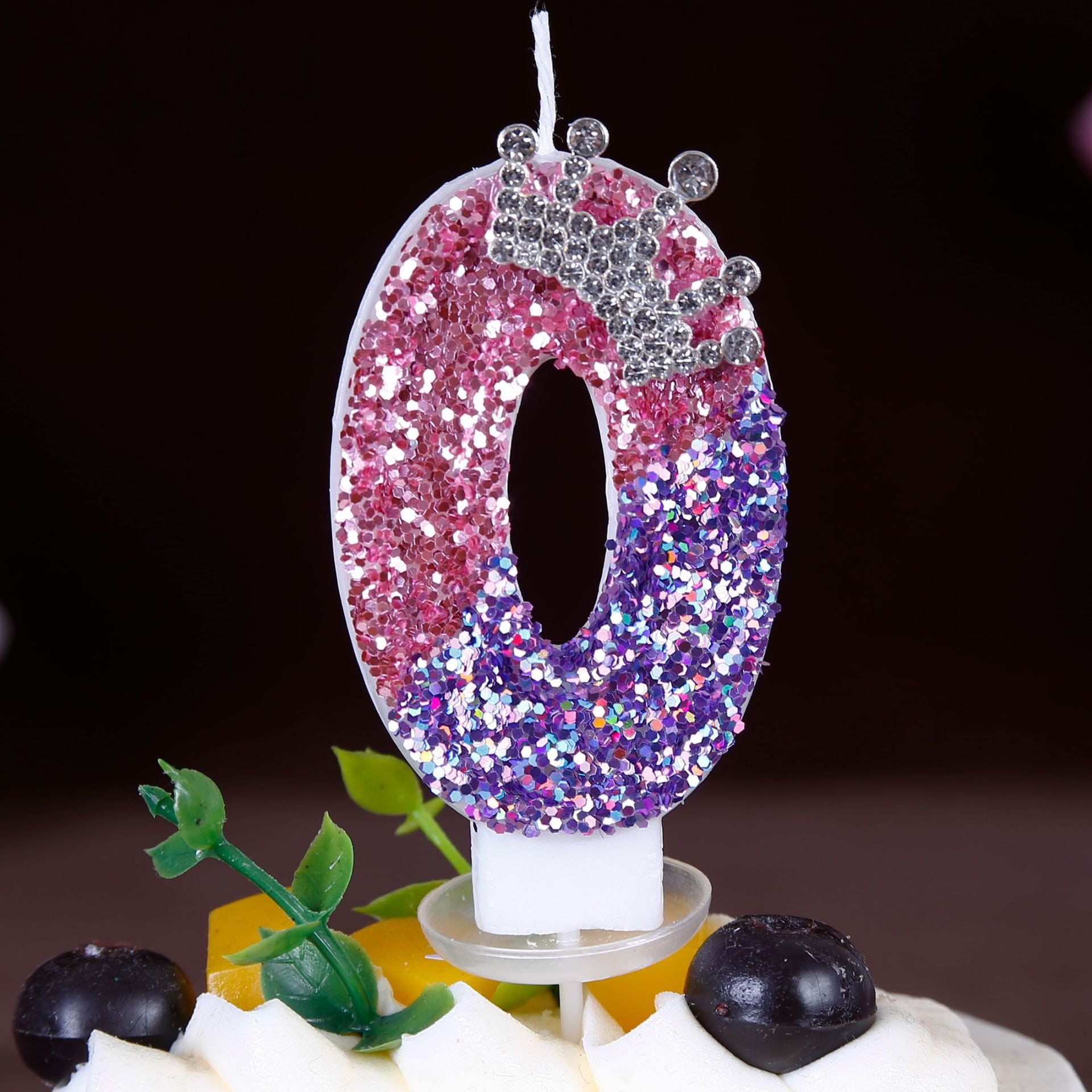 H7.5cm Digital birthday candle changing color Princess Crown birthday ...