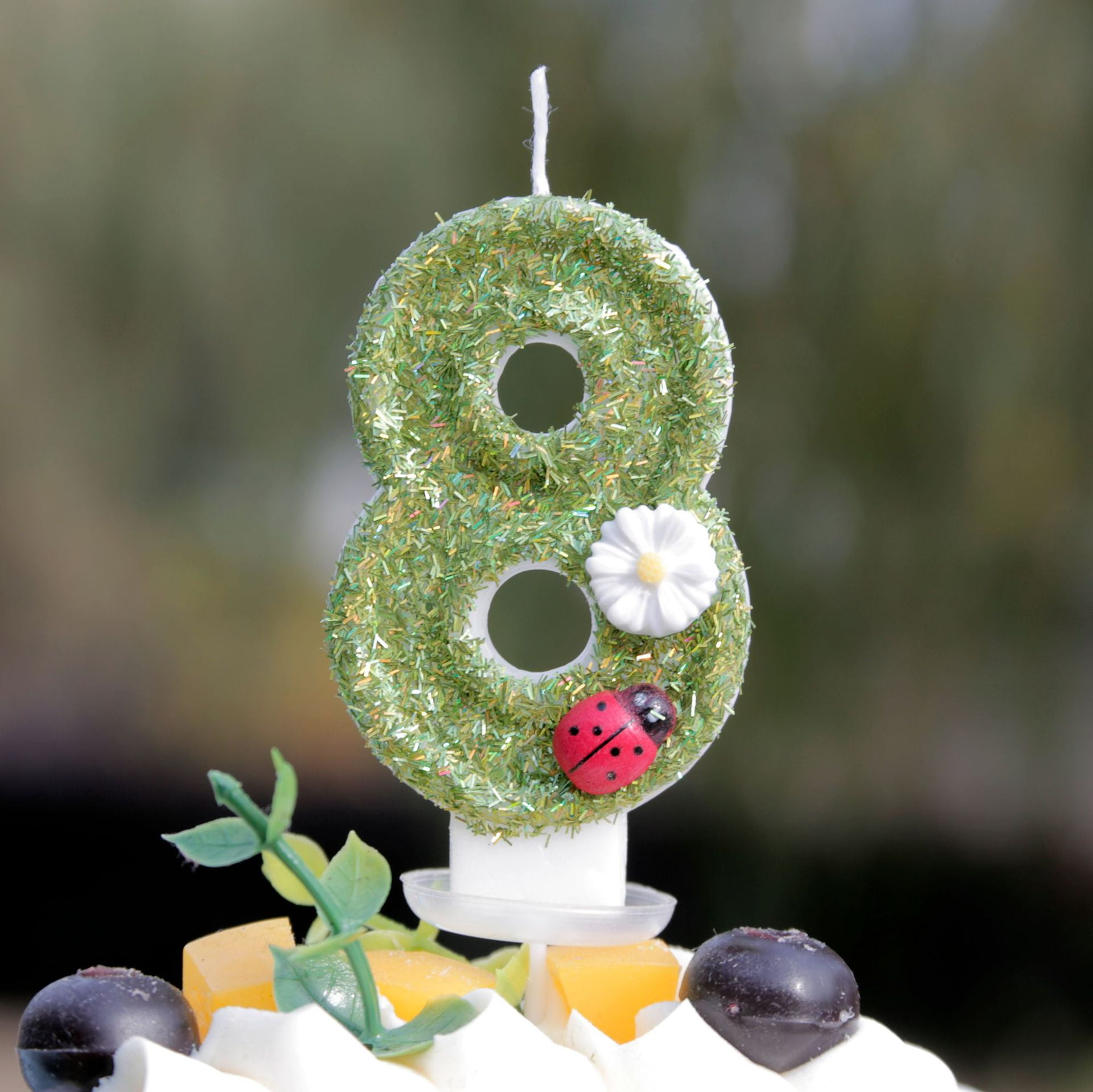 H7.5cm Ladybug Flower Digital candles birthday number candle cake plug ...