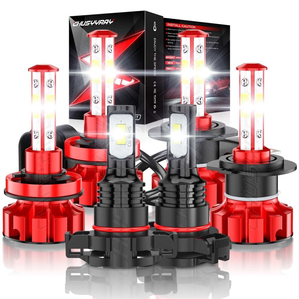 H7+H11+5202 LED High&Low Beam 6000k White H7 H11 LED Headlight H16 Fog ...