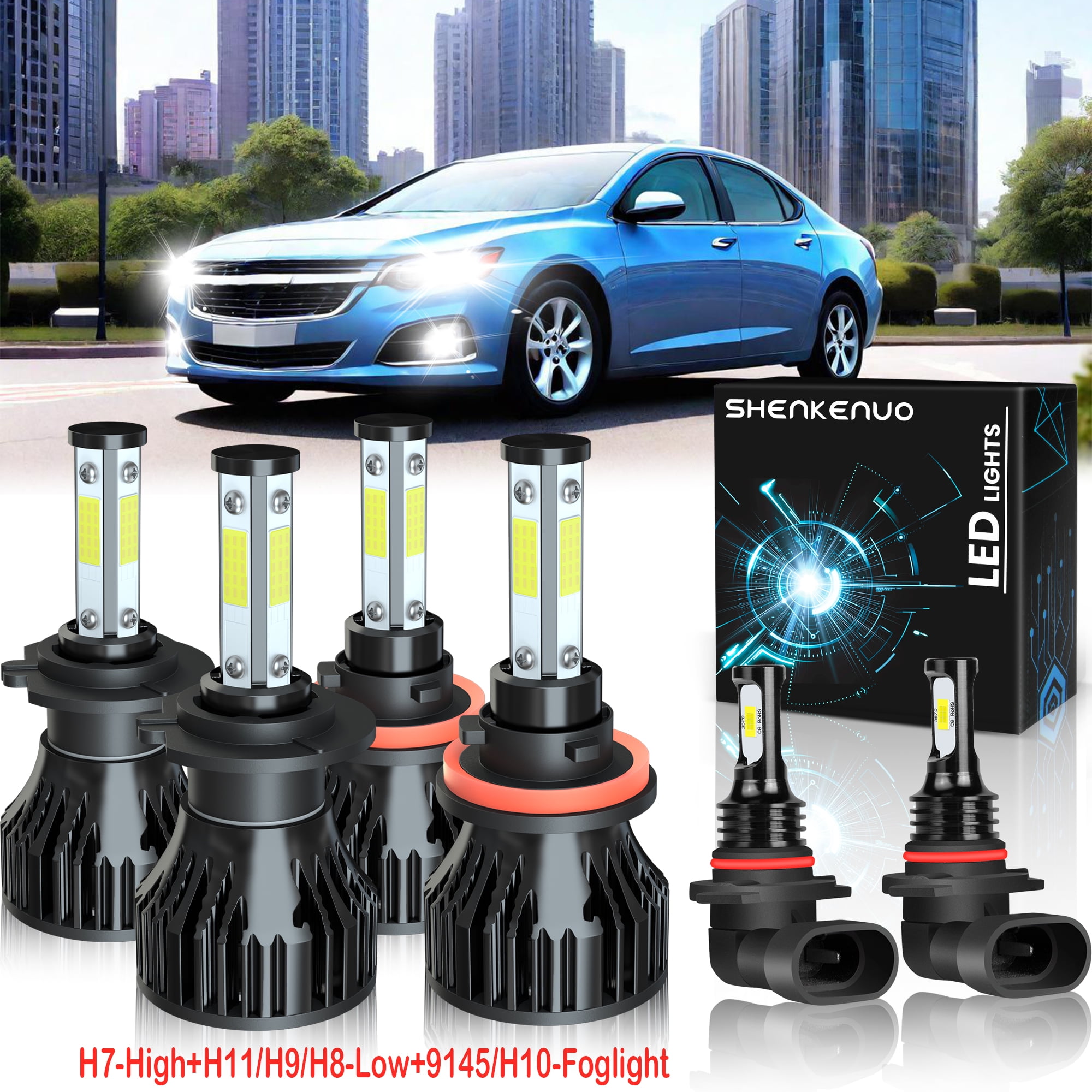 For Chevrolet Malibu 2013 2014 2015 LED Headlights H7 H11 High&Low Beam ...