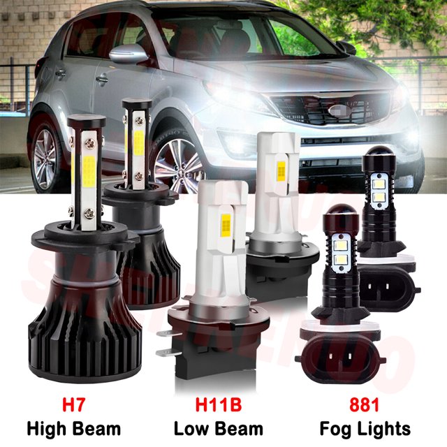 H7 H11B High&Low Beam for Kia Sportage 2011 2012 2013 2014 2015 2016 LED Headlights 881 Fog ...