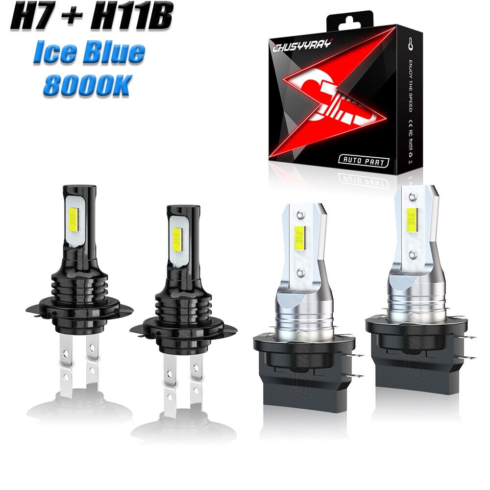 H7 H11B LED Headlight Bulbs Kit H7 High Beam H11B Low Beam Pack of 4 - Walmart.com