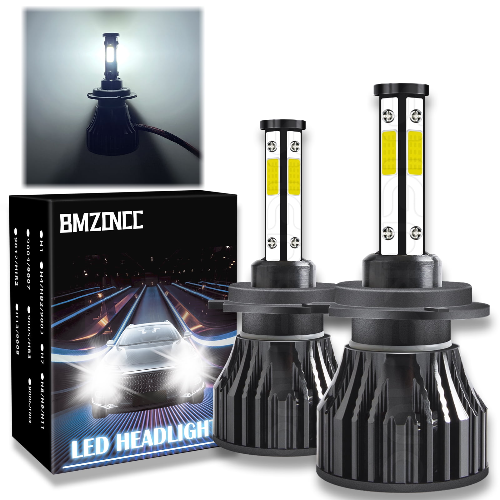 H7 Headlight LED Bulbs Super Bright High/Low Beam/Fog Light, 40W 3800LM ...