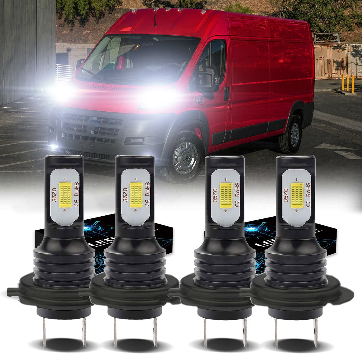 H7 LED Headlights for Ram Promaster 1500 2014-2020, High/Low Beam 6500K ...
