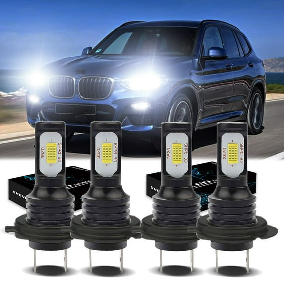 H7 Headlights for BMW X3 2004-2018 H7 LED High/Low Beam 6500K White ...