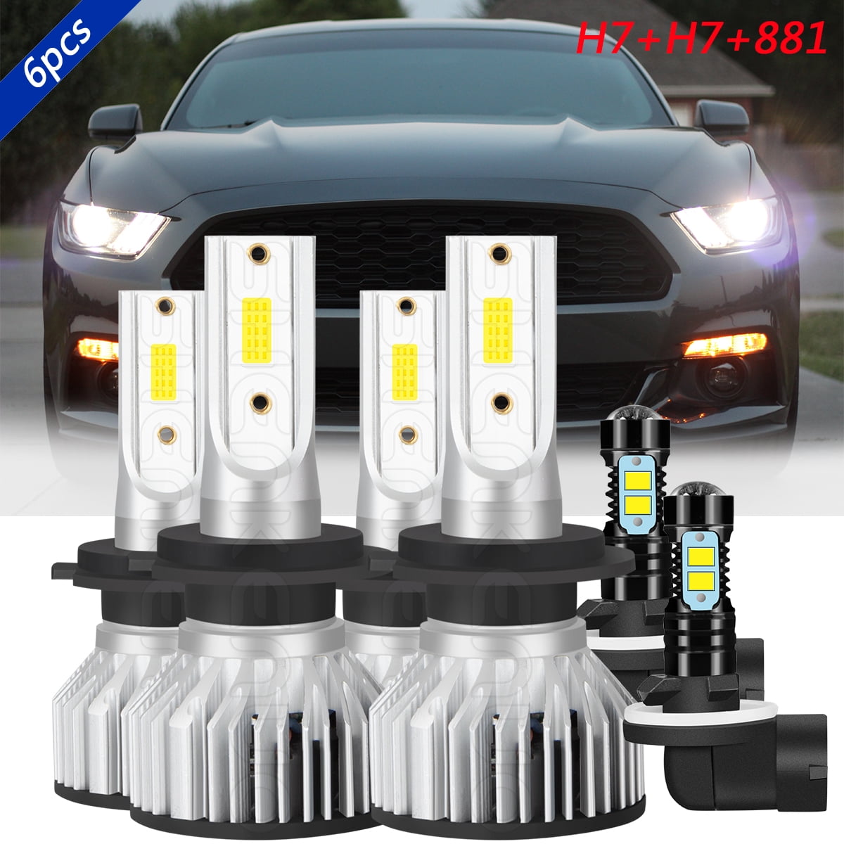 H7 High/Low Beam+881 Fog Light for Hyundai Veloster w/o projector-type ...