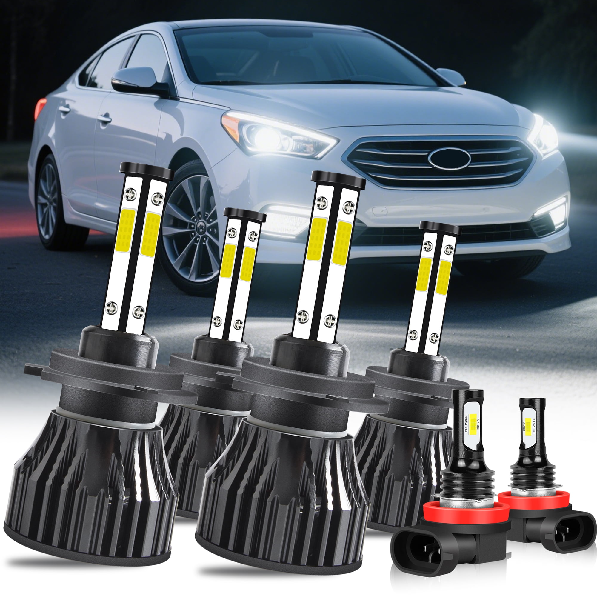 Free Shipping! H7 High&Low Beam for Hyundai Sonata 2011 2012 2013 2014 2.0L 2.4L LED Headlights ...