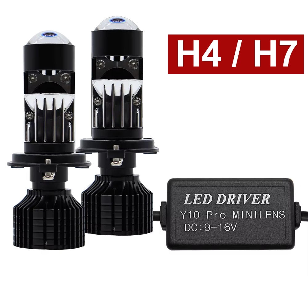 H7 LED H4 Y10POR LED Headlight Mini Lens Projector Hi/Low Beam LED H7 ...