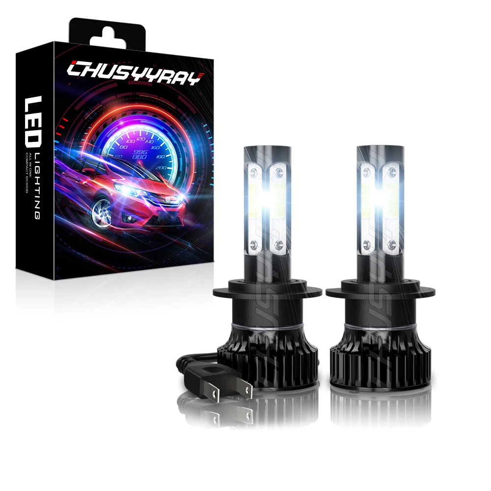 H7 LED Headlight Bulb Kit High Beam 6000K Cool White Bulbs Bright Lamp ...