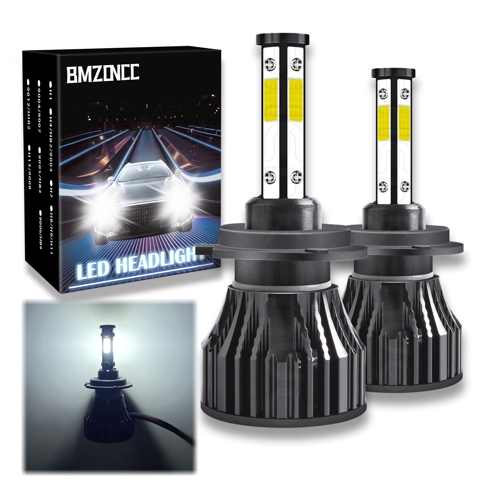 H7 LED Headlight Bulbs, 40W 3800 Lumens Super Bright LED Headlights ...