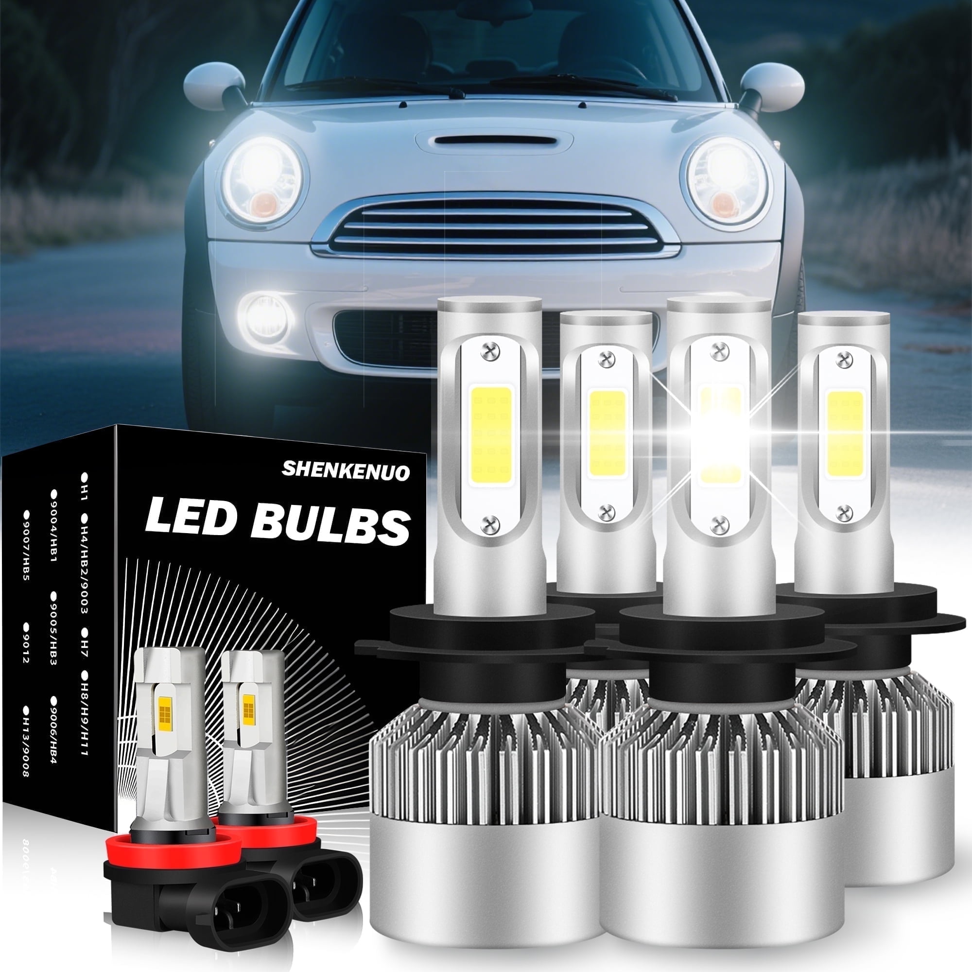 H7 LED Headlight Bulbs for 2003-2008 Mini Cooper 6000K White H7 High ...