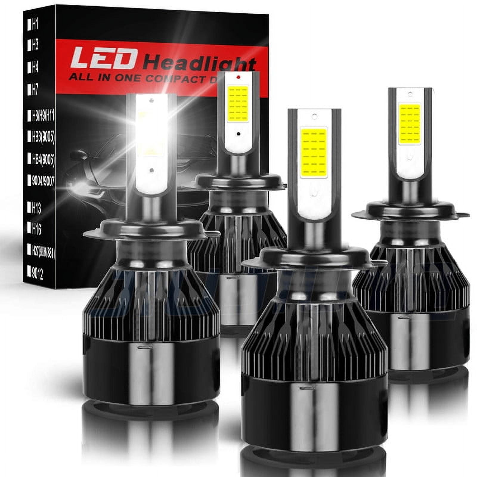 H7 LED Headlight Bulbs for 2010-2018 Mercedes-Benz C250 High and Low ...