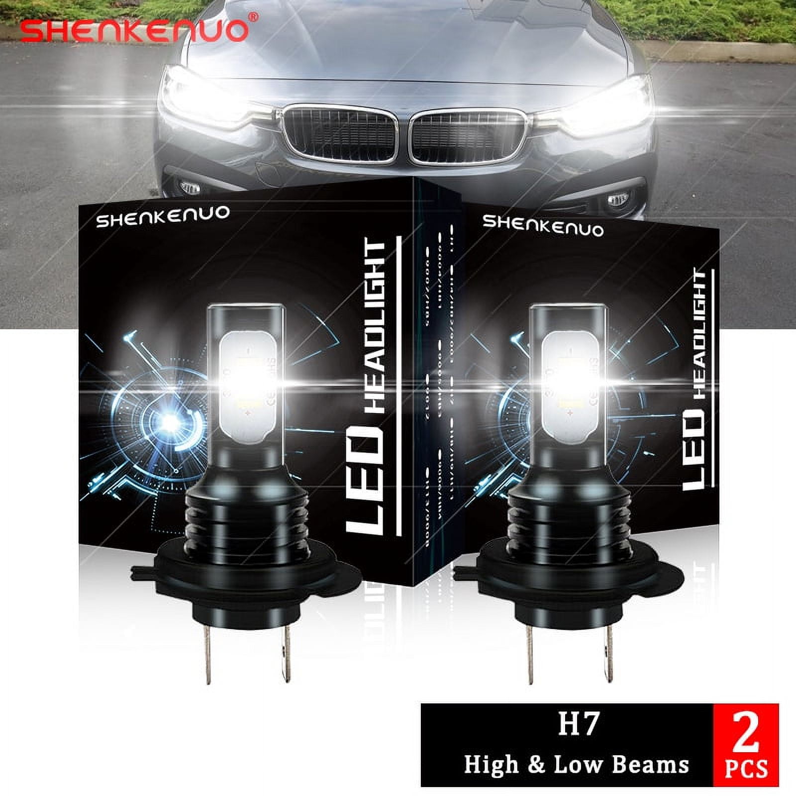 H7 LED Headlight Bulbs high or Low Beam for BMW 320i xDrive 2013 2014 ...