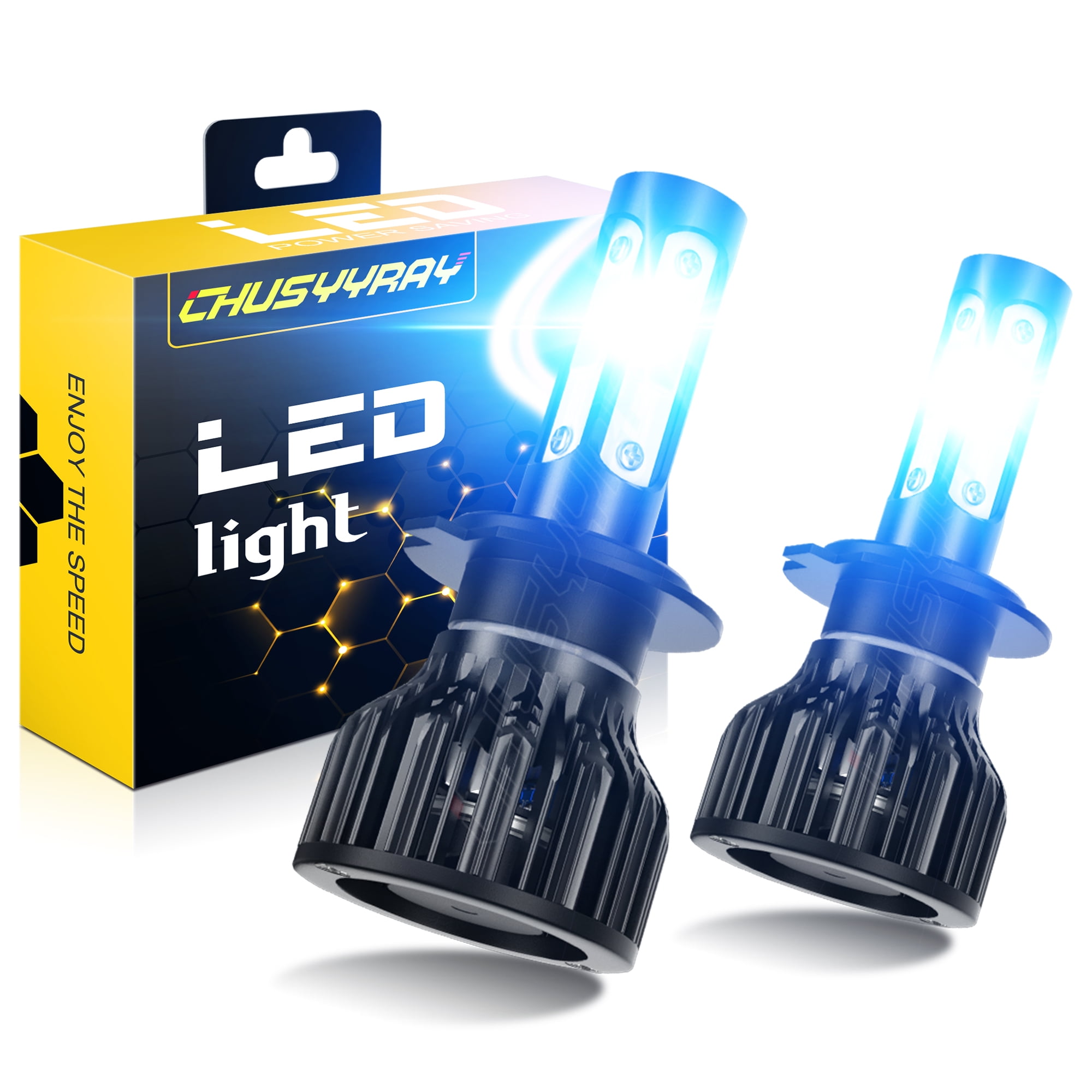 H7 LED Headlight Kit Blue 8000K H7 High or Low Beam Bulbs Plug&Play Set ...