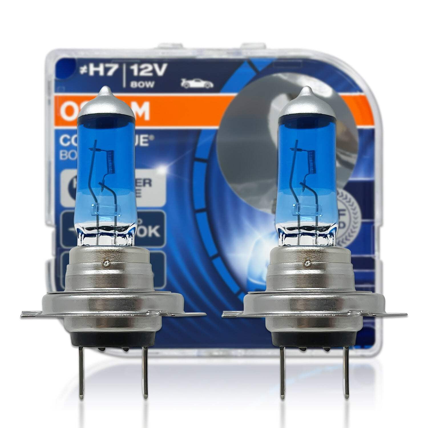 H7: Osram 62210CBB Cool Blue Boost Halogen Bulbs | Pack of 2 - Walmart.com